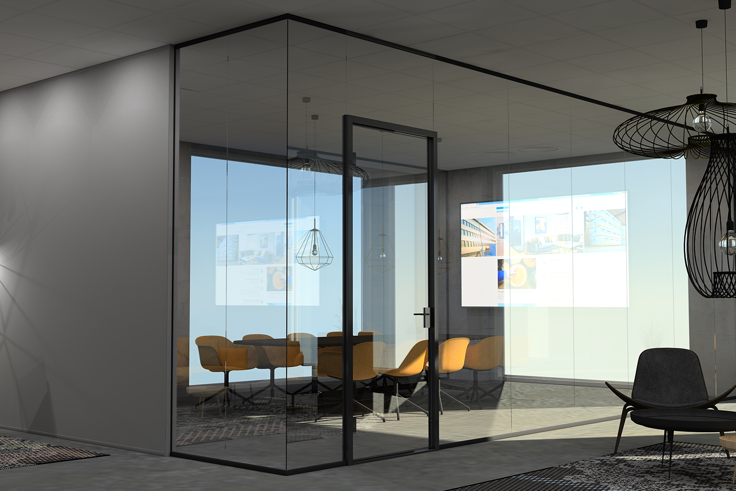 Aluminiumskarm - i natureloksert